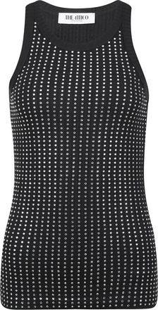 The Attico Femme, Tops, Noir, Taille: 36 FR D&eacute;bardeur noir en jersey avec Thermostrass