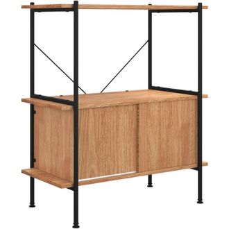 vidaXL Regal mit 3 B&ouml;den und Schrank 80x40x92 cm Stahl Holzwerkstoff vidaXL