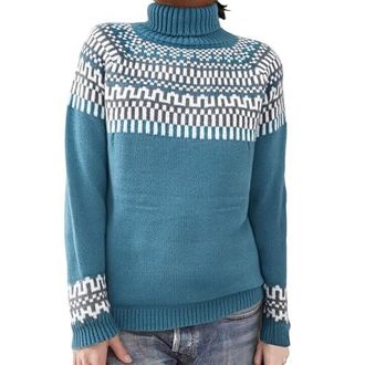 Generic Pull Irlandais Femme dhiver Chaud Chic Et &Eacute;l&eacute;gant Pullover Tricot&eacute; Col Rond &Agrave; Manches Longues Sweatshirts Vintage &Agrave; Motif Tunique Grande Taille Mode D