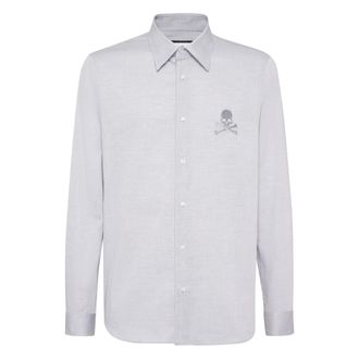 Philipp Plein Homme, Chemises, Gris, Taille: XL Regular Fit Shirt Herringbone