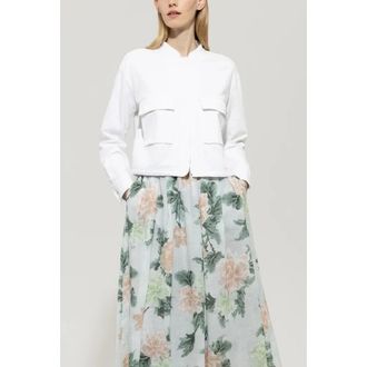 Luisa Cerano Femme, Blouses et Chemises, Blanc, Taille: 42 FR Blouson en denim