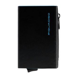 Piquadro Homme, Accessoires, Noir, Taille: ONE Size Portefeuille compact avec syst&egrave;me coulissant et poche &agrave; monnaie