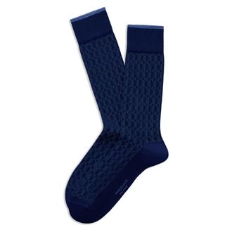 Marcoliani Pima-Baumwollsocken mit Design- wadenlang - - Underwear - Herren - Blau - ONE SIZE