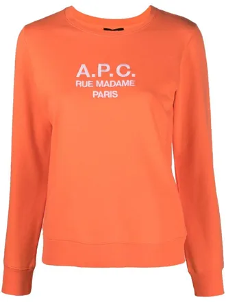 A.P.C. sweat &agrave; logo brod&eacute; - Orange