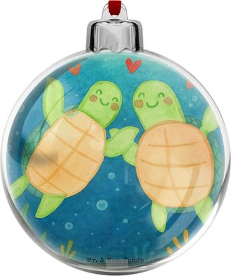 Mr. & Mrs. Panda christbaumkugel Schildkr&ouml;ten Paar Design - Geschenk, christbaumkugeln, weihnachtskugeln, Valentinstag, plastik weihnachtskugel, Hochzeitstag, Freundin