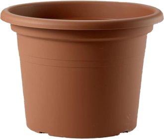 Decorspace Runder Kunststofftopf Cilindro Basic bunt für Garten Pflanzen Blumen (Made in Italy) Terracotta 20 cm