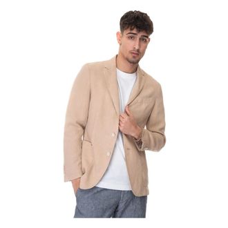 HUGO BOSS Leinenjacke mit Seitenschlitzen - - Jackets - Herren - Beige - 3XL