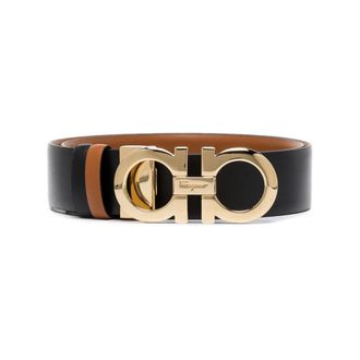 Ferragamo Femme, Accessoires, Brun, Taille: 80 CM Ceinture r&eacute;versible en cuir Gancini