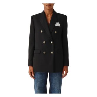 Elisabetta Franchi Femme, Vestes, Noir, Taille: 42 FR Gi16156E2 Blazer