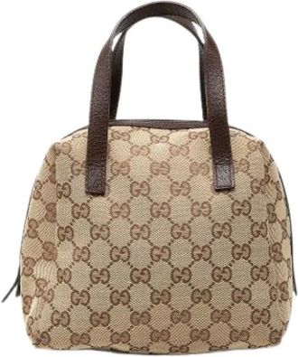 Gucci Sac &agrave; main en toile Pre-owned - Femme - Pre-owned - Beige - Taille: ONE Size