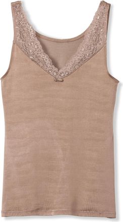 CALIDA Damen Unterw&auml;sche Sensual Secrets, Almondine aus Viskose, Baumwolle und Elastan, mit V-f&ouml;rmigen Spitzeneinsatz, Gr&ouml;&szlig;e: 32/34