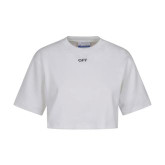 Off-white Femme, Tops, Blanc, Taille: 36 FR Off Stamp Rib Cropped Tee