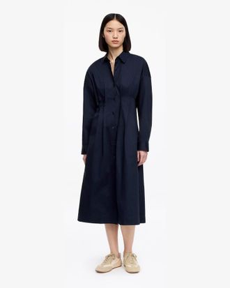 Arket Hemdkleid Mit Falten -Blau