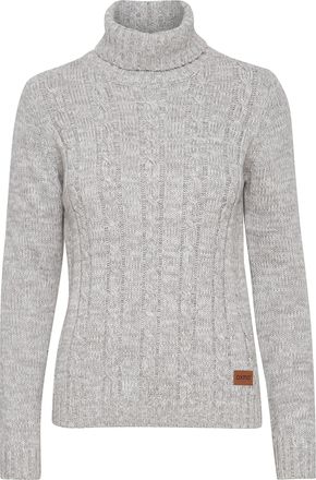 Oxmo OXPhilipa Damen Rollkragenpullover Pullover mit Rollkragen 100% Baumwolle Regular fit, Größe:2XL, Farbe:LIG Grey M (798242)