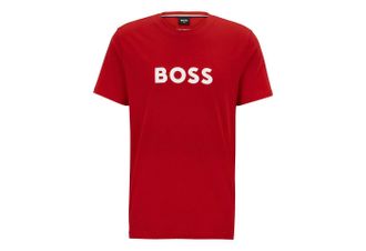 BOSS T-Shirt T-Shirt RN mit gro&szlig;em Markenprint auf der Brust