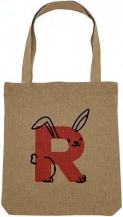 Fabulous Sac Shopping Tote Bag Aspect Lin - R like Rabbit Letter First Name Animals Drawing Child - Sac de Courses Toile Epaisse 360g Beige Naturel Cabas Port&eacute;