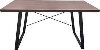 SVITA Industrial Schreibtisch Nussbaum-Optik Schwarze Metall-Beine Computertisch B&uuml;rotisch Arbeitstisch PC Tisch