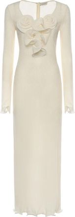 Magda Butrym Femme, Robes, Blanc, Taille: 38 FR Floral-appliqu&eacute; Maxi Dress