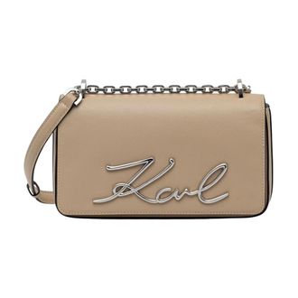 Karl Lagerfeld Femme, Sacs, Beige, Taille: ONE Size K/Signature Slim Crossbody
