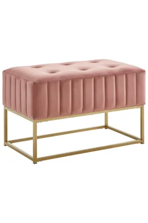 Xora Hockerbank, Gold, Altrosa, Metall, Textil, 1-Sitzer, 72x41x46 cm, Stoffauswahl, Esszimmer, Bänke, Sitzbänke