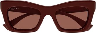 Gucci Eckige Sonnenbrille - Braun