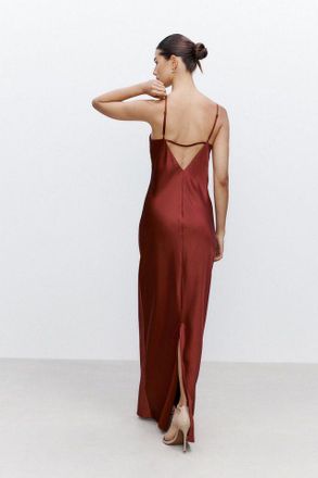 Next Satinkleid Satin-Brautjungfernkleid mit R&uuml;ckenausschnitt (1-tlg)