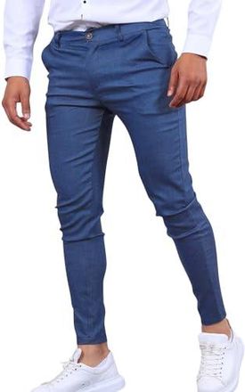 Generic Pantalon chino pour homme - Pantalon chino en tissu - Pantalon de costume pour homme - Pantalon tubulaire - Élégant - Business - Classique - Pantalon 