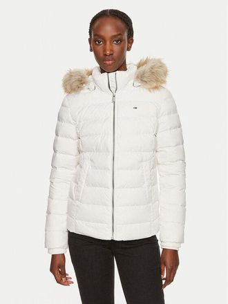 Tommy Jeans Daunenjacke Basic DW0DW18312 Wei&szlig; Slim Fit