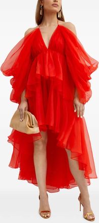 Zimmermann Gerüschtes Midikleid - Rot