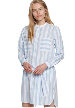 Seidensticker Damen Blusenkleid-Regular Fit-Langarm-Baumwolle Kleid, Chambray Blue, 40