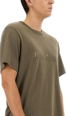 Helmut Lang Logo-Embroidered Cotton T-Shirt - Beige
