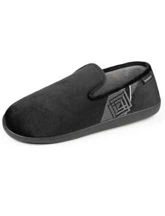Isotoner Chaussons pantoufles Charentaises homme semelle &agrave; m&eacute;moire de forme, 45 EU, noir