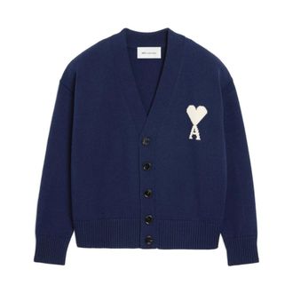 Ami Homme, Pulls, Bleu, Taille: 2XL Ami De Coeur Cardigan