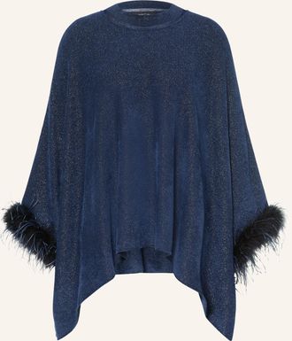 Marc Cain Strick-Poncho Mit Glitzergarn blau