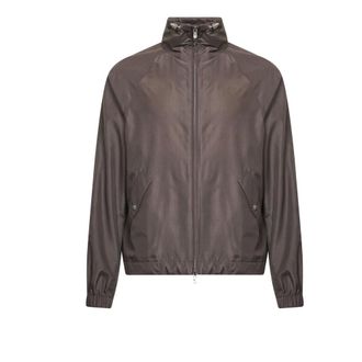 Brunello Cucinelli Homme, Vestes, Brun, Taille: 2XL Membrane Silk Jacket