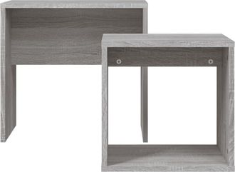 Generic Couchtisch-Set, 2-teiliges Nesting-Design mit Offenem Staufach f&uuml;r den Modernen Einsatz Im Wohnzimmer, Schlafzimmer oder B&uuml;ro (Graues Sonoma)
