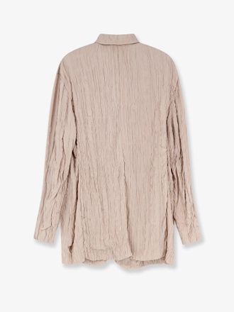 Alysi Womens Blazer Wrinkled Viscose Beige Blazers Jacket