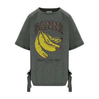 Ganni Femme, Tops, Gris, Taille: 34/36 FR T-shirt Banane