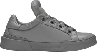 Dolce & Gabbana Homme, Chaussures, Gris, Taille: 40 EU Portofino Leather Baskets