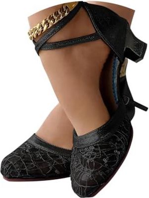 Minetom Chaussures Danse Latine Femme Paillettes Talon Haut Chaussures De Tango Les Soir&eacute;es Salon Tango Salsa Sandale B Noir 40 EU
