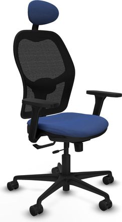 Piqueras y Crespo Ergonomischer B&uuml;rostuhl mit Lendenwirbelst&uuml;tze, verstellbaren Armen und festem Kopfteil, ausgestattet mit Syncro/Traslack und Schaumstoff, Schwarz/Mar