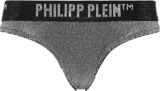 Philipp Plein Femme, Sous-v&ecirc;tements, Blanc, Taille: 36 FR Thong Stones