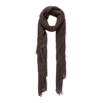 Cortana Karierter Vichy Braun und Schwarz Schal - - Accessories - Damen - Braun - ONE SIZE