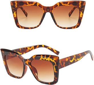 Generic Lunettes de soleil tendance pour femmes, lunettes de soleil pour femmes, protection UV, motif léopard dégradé thé 2026