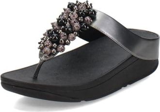 FitFlop Femme Fino Sandales &agrave; Tige dorteil en Perles de Boule, Pewter Black, 36 EU