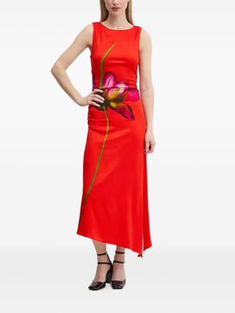 Desigual robe asymétrique à fleurs - Rouge