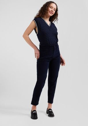 Eden Park Jean 5 Poches En Coton Stretch Bleu Marine Coupe Comfort