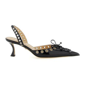 Mach & Mach Crystalized Corset Slingback - - Shoes - Damen - Schwarzk - 41 EU