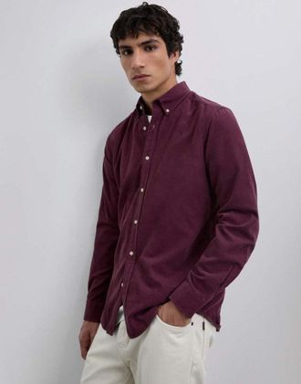 Scalpers Chemise en velours côtelé - Bordeaux-Rouge