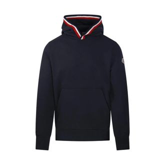 Moncler Kapuzenpullover mit Streifenbesatz - - Sweatshirts & Hoodies - Herren - Blau - XL